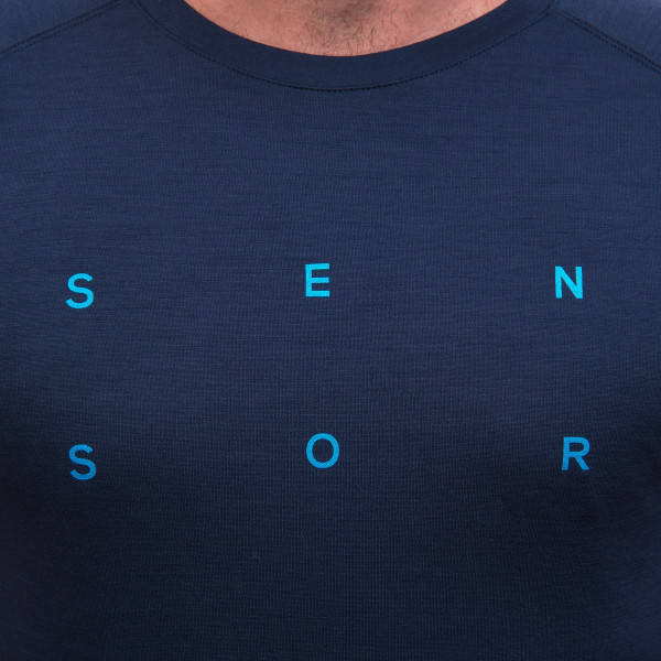T-shirt fonctionnel homme Sensor Merino Blend Typo | 4camping.fr