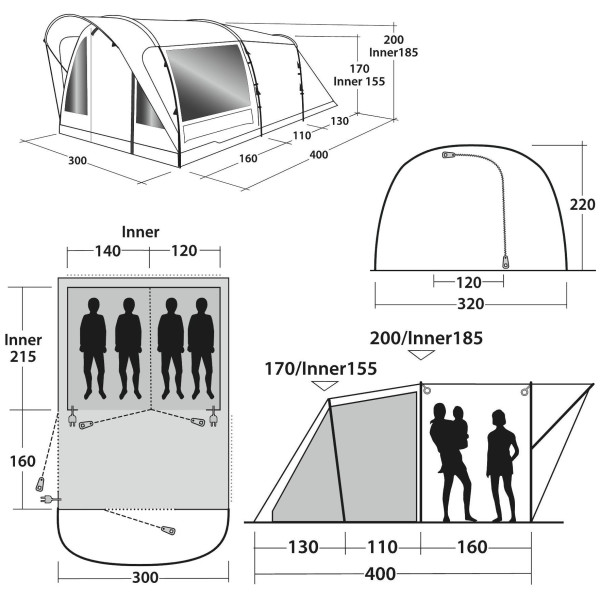 Tente Outwell Lawndale 4 | 4camping.fr